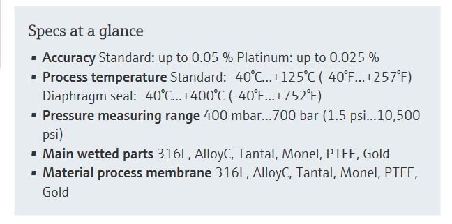 مشخصات و خرید ترانسمیتر فشار اندرس هاوزر Cerabar PMP71B